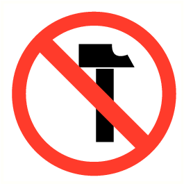Verboden hamer te gebruiken Verkeersmaterialen.nl