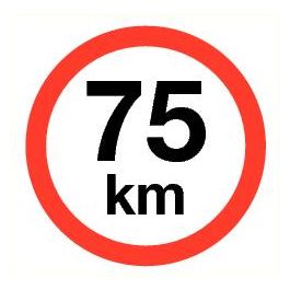 Pictogram Maximum snelheid 75 km Verkeersmaterialen.nl